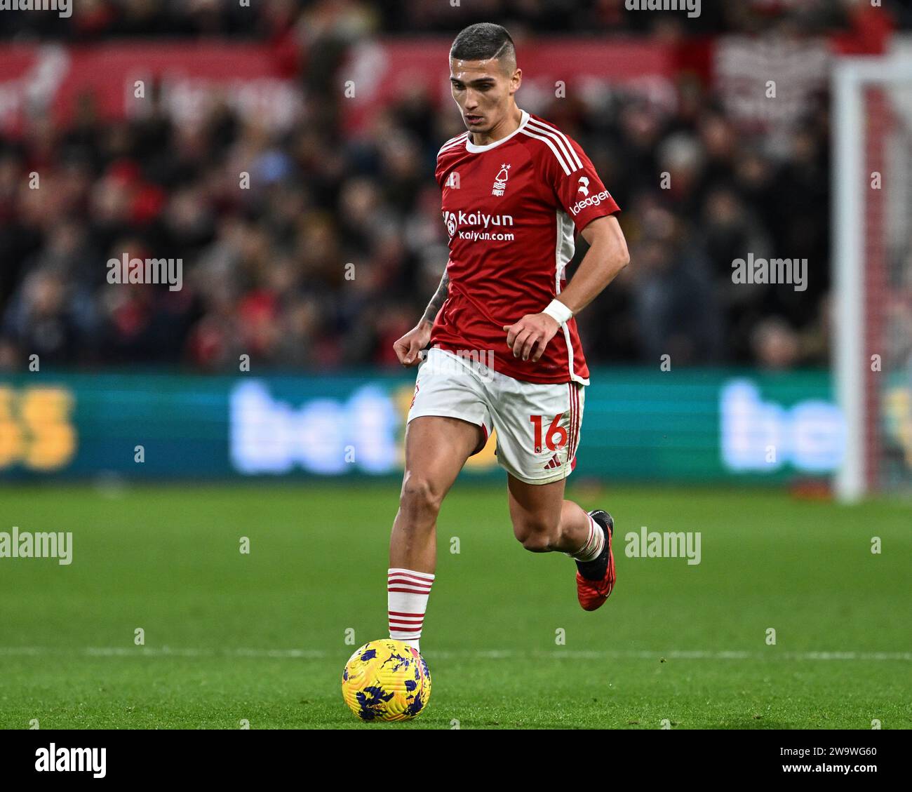 Nottingham, UK. 30th Dec, 2023. Nicolás Domínguez of Nottingham Forest ...