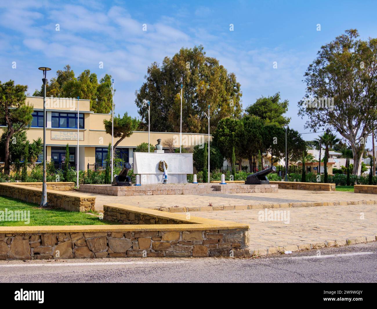 Leros War Memorial, Lakki Town, Leros Island, Dodecanese, Greece Stock ...