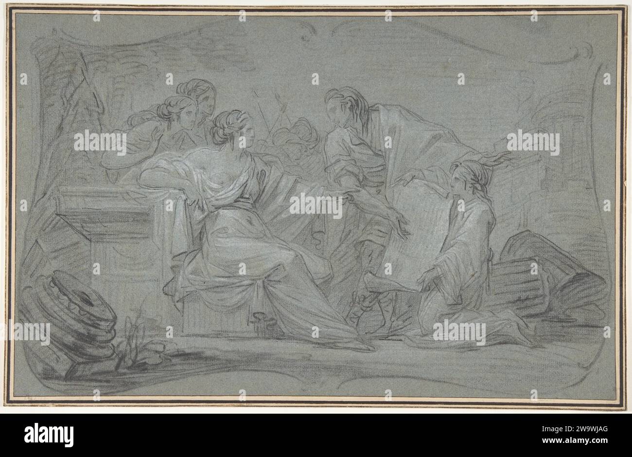 Semiramus Inspecting a Plan of Babylon 1988 by Jean Simon Berthelemy ...