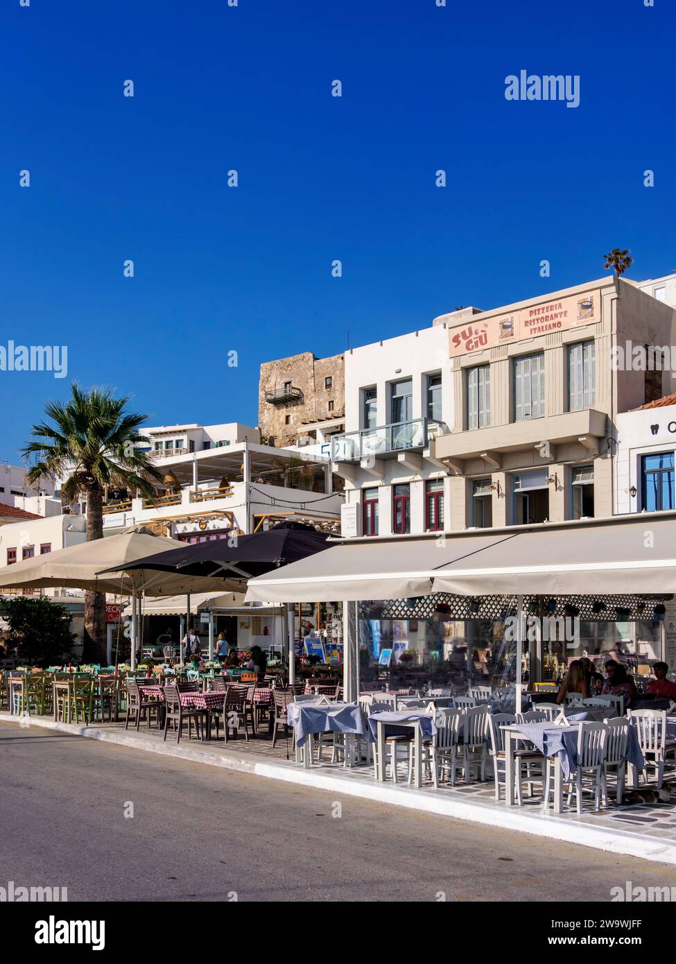 Chora Waterfront, Naxos City, Naxos Island, Cyclades, Greece Stock ...