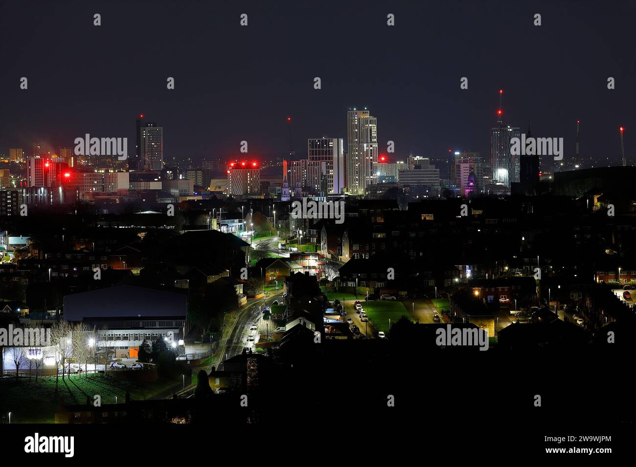 Leeds City Skyline at night Stock Photo - Alamy