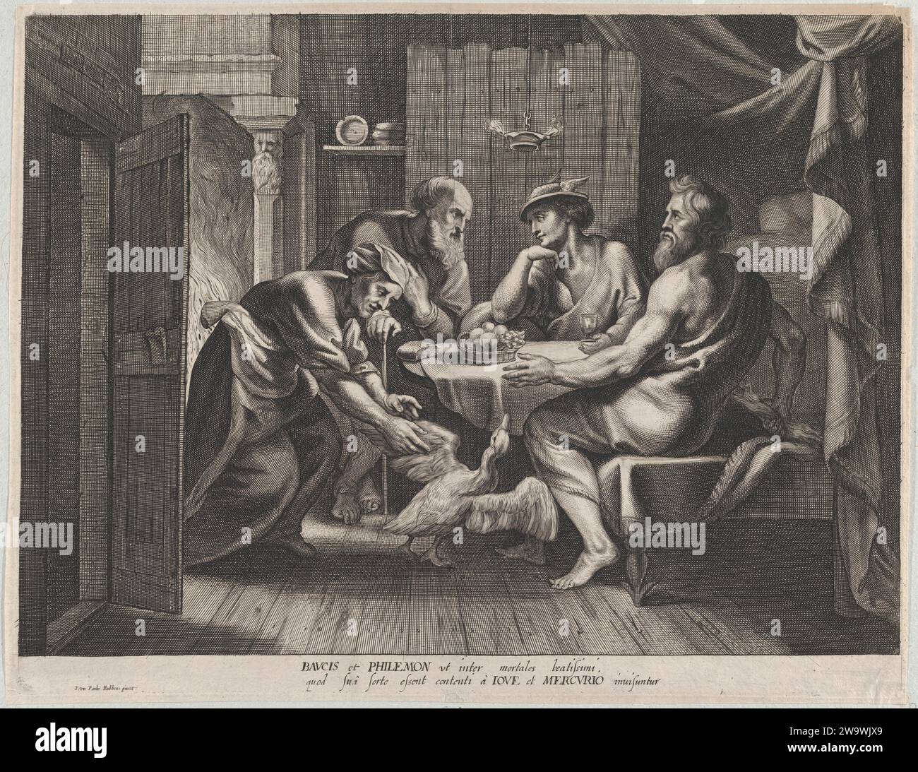 Jupiter and Mercury with Philemon and Baucis 1951 by Johannes Meyssens ...