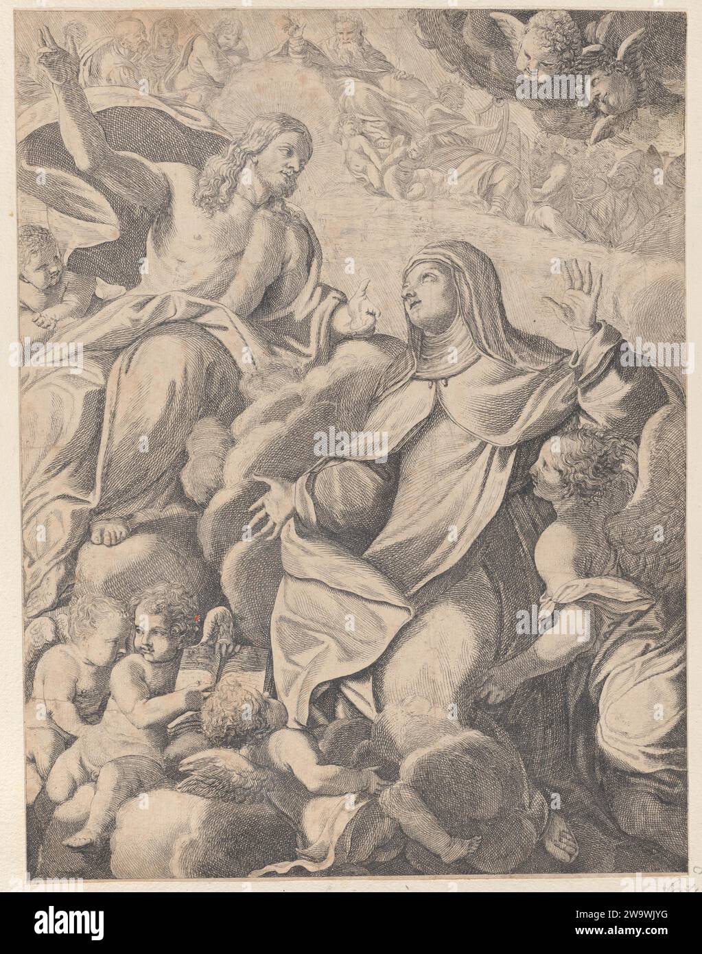 Christ receiving the Virgin in heaven 1951 by Domenico Maria Canuti ...