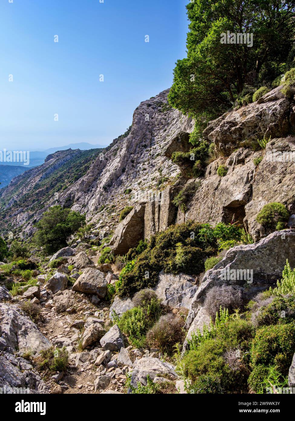 Trail to Mount Zas or Zeus, Naxos Island, Cyclades, Greece Stock Photo ...