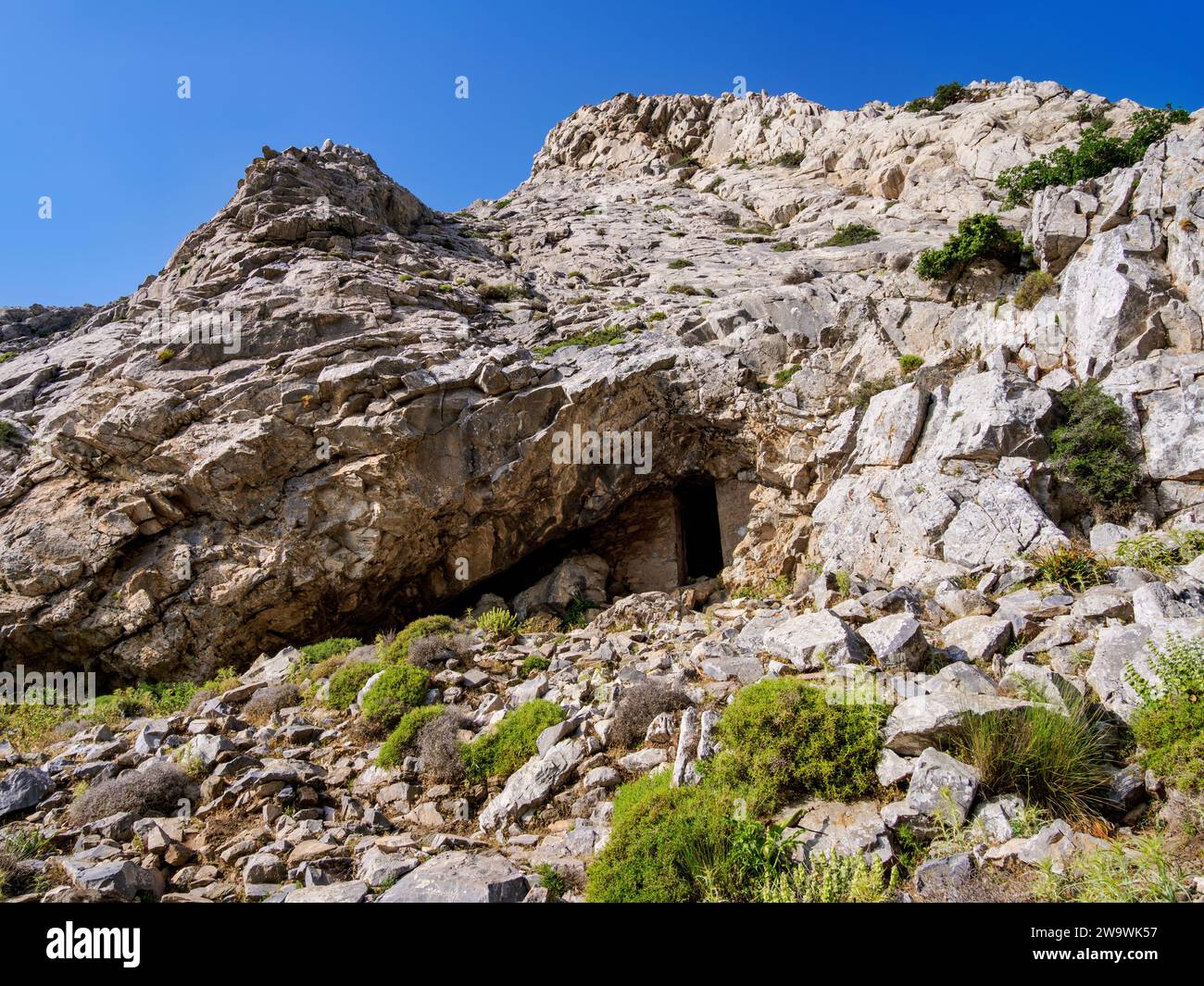 Cave of Zas, Mount Zas or Zeus, Naxos Island, Cyclades, Greece Stock ...