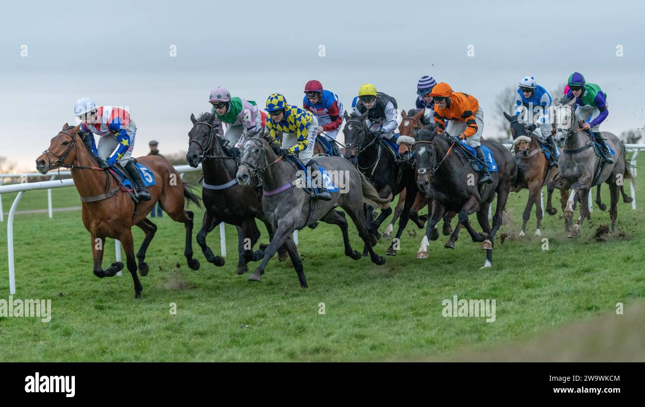 The field racing down the home straight in the Bumper at Wincanton ...