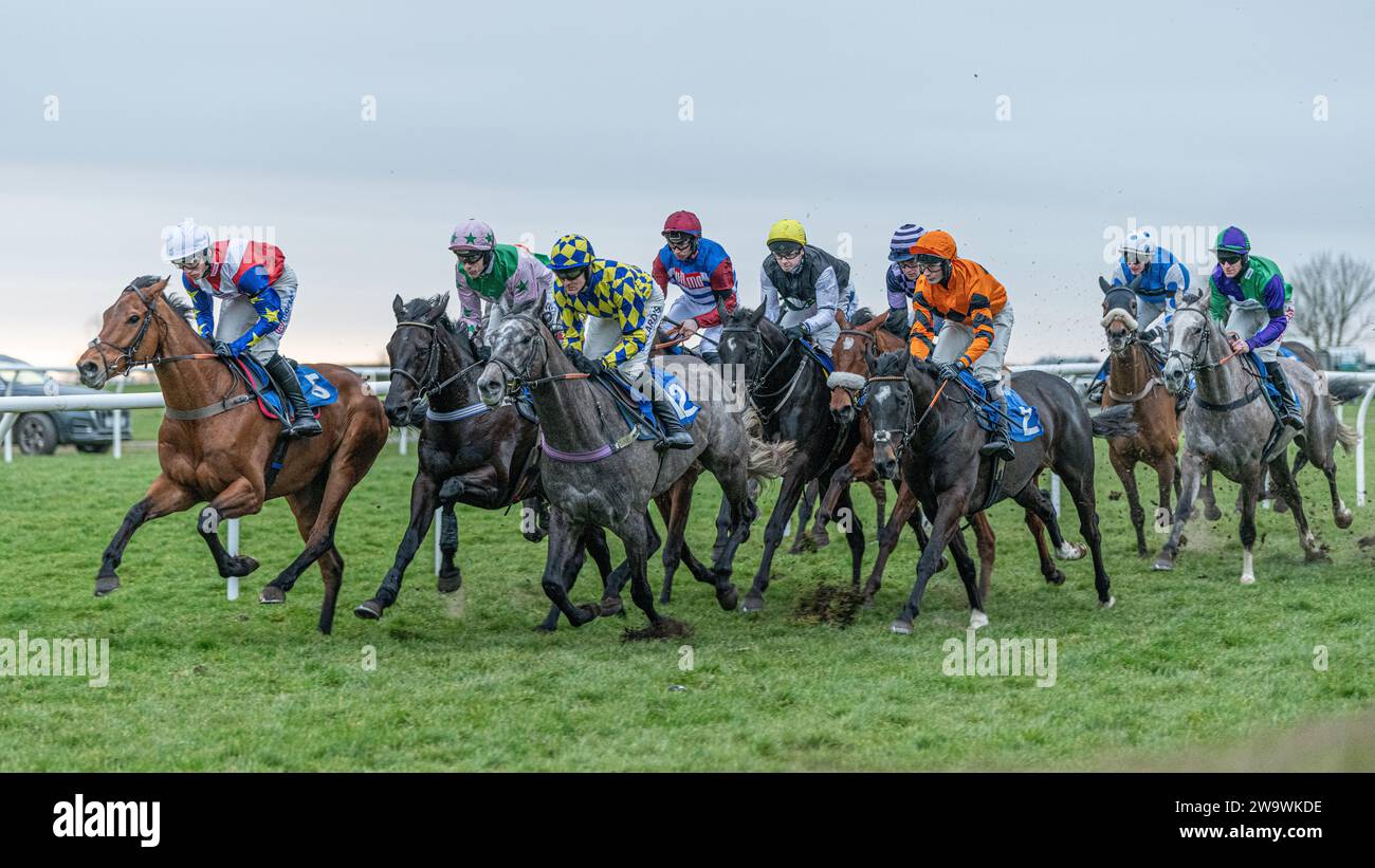 The field racing down the home straight in the Bumper at Wincanton ...