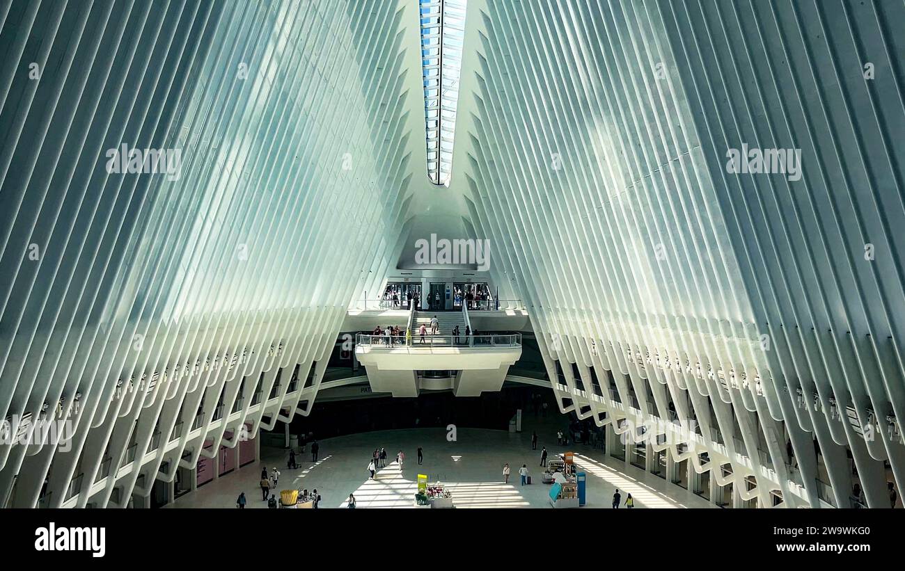 The interior of the One World Trade Center, which is a tribute to the ...