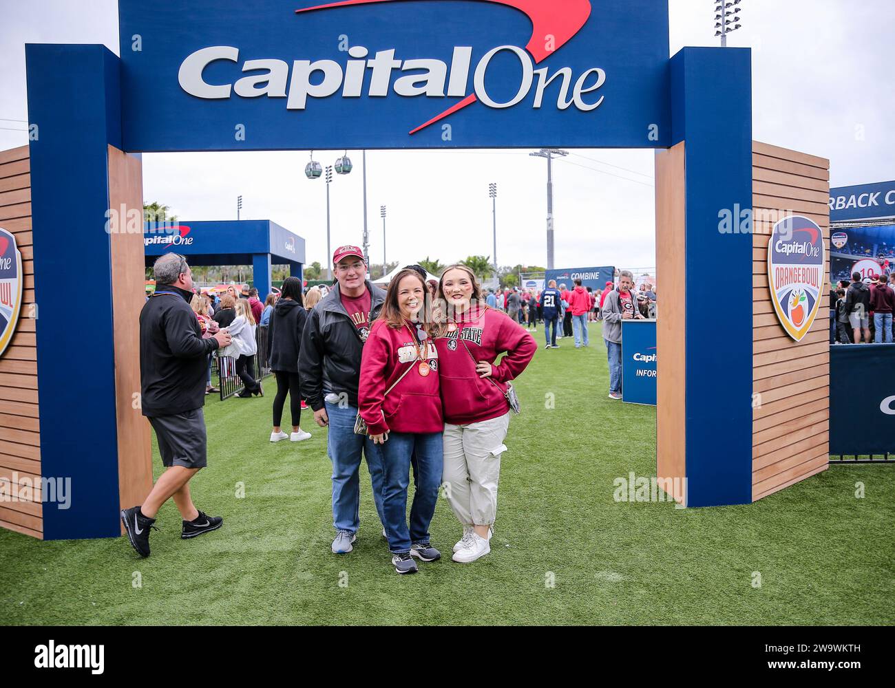 December 30, 2023:.FSU Fans pose for a photo at the Capital One Fan ...