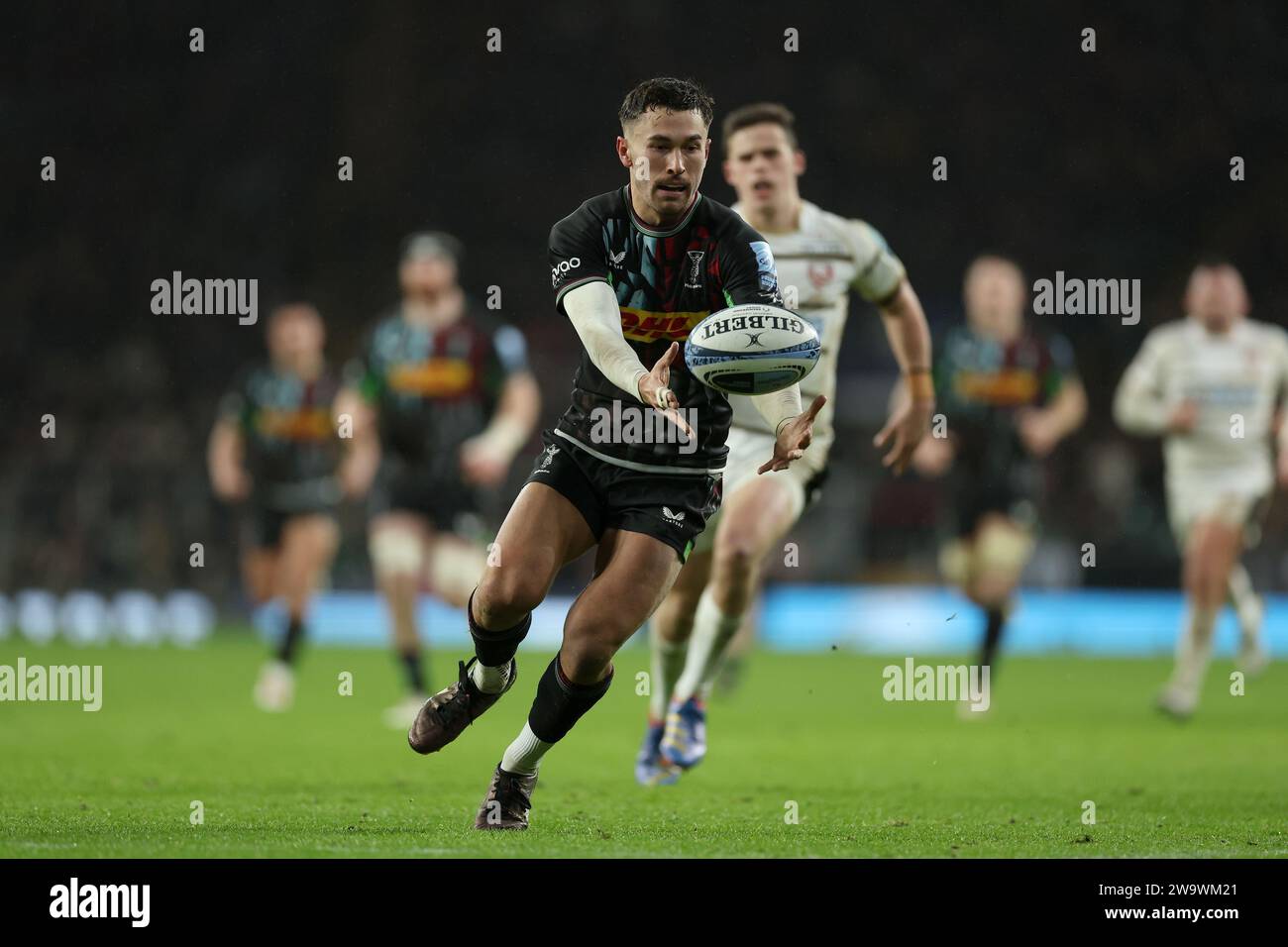 Harlequins' Nick David chases the ball during the Gallagher Premiership ...