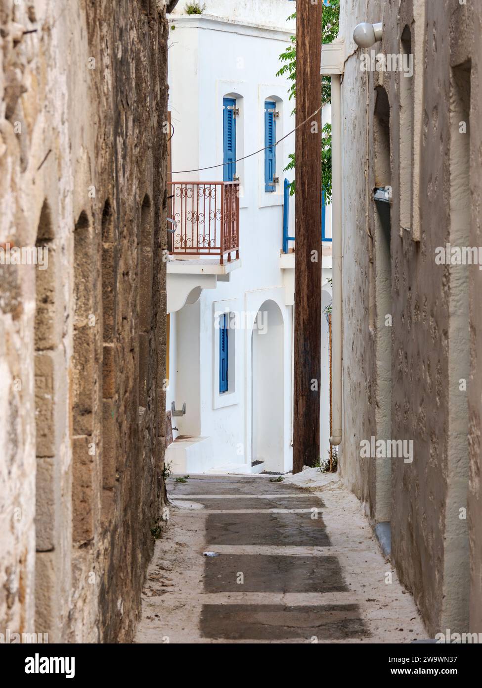 Street of Nikia Village, Nisyros Island, Dodecanese, Greece Stock Photo ...