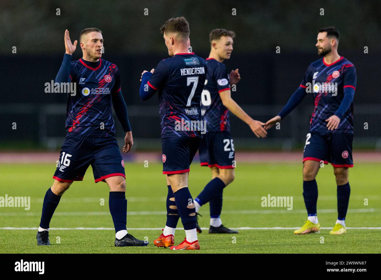 Edinburgh, Scotland. 30 December 2023. Hamilton celebrate Kyle ...