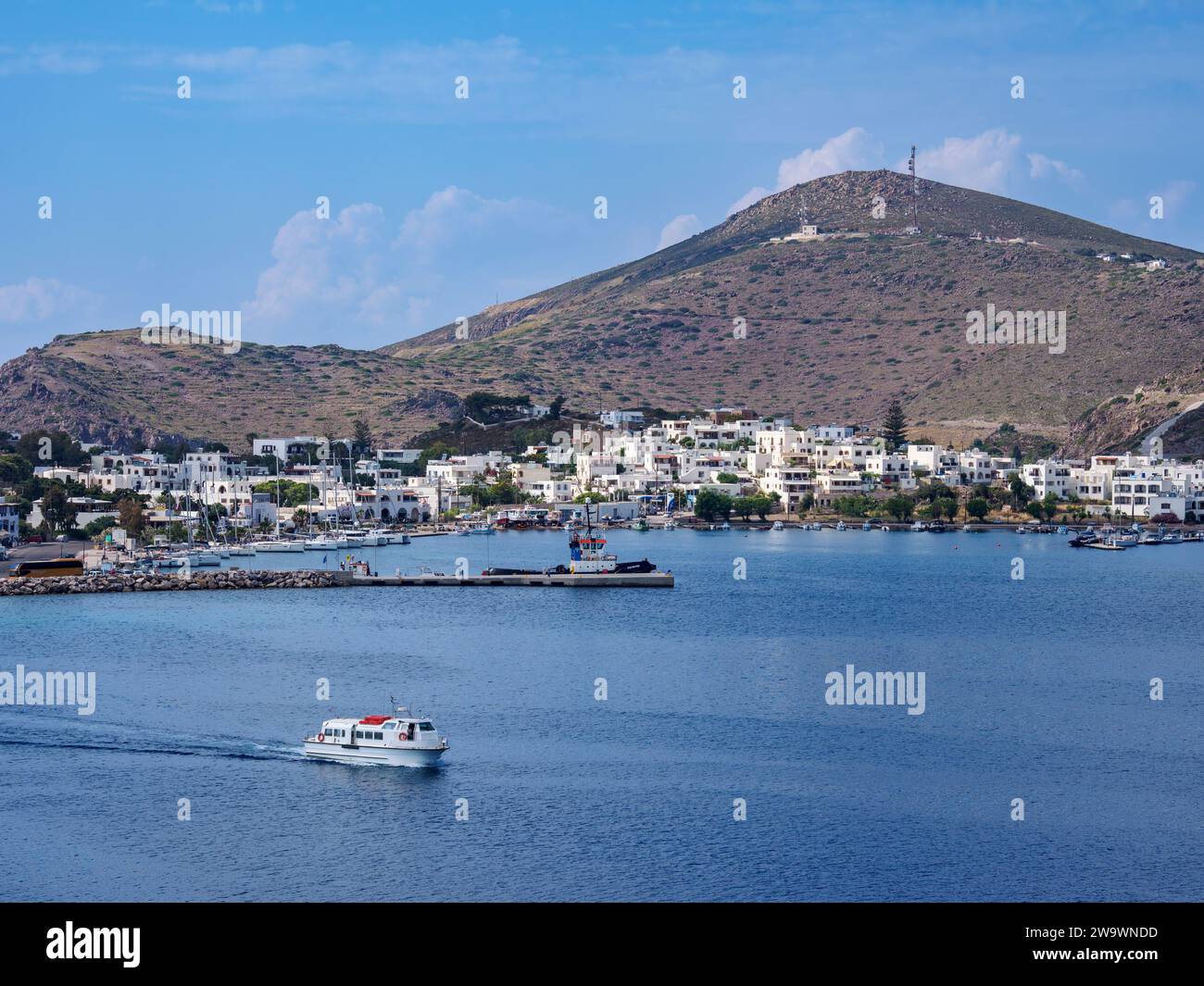 Port in Skala, elevated view, Patmos Island, Dodecanese, Greece Stock ...