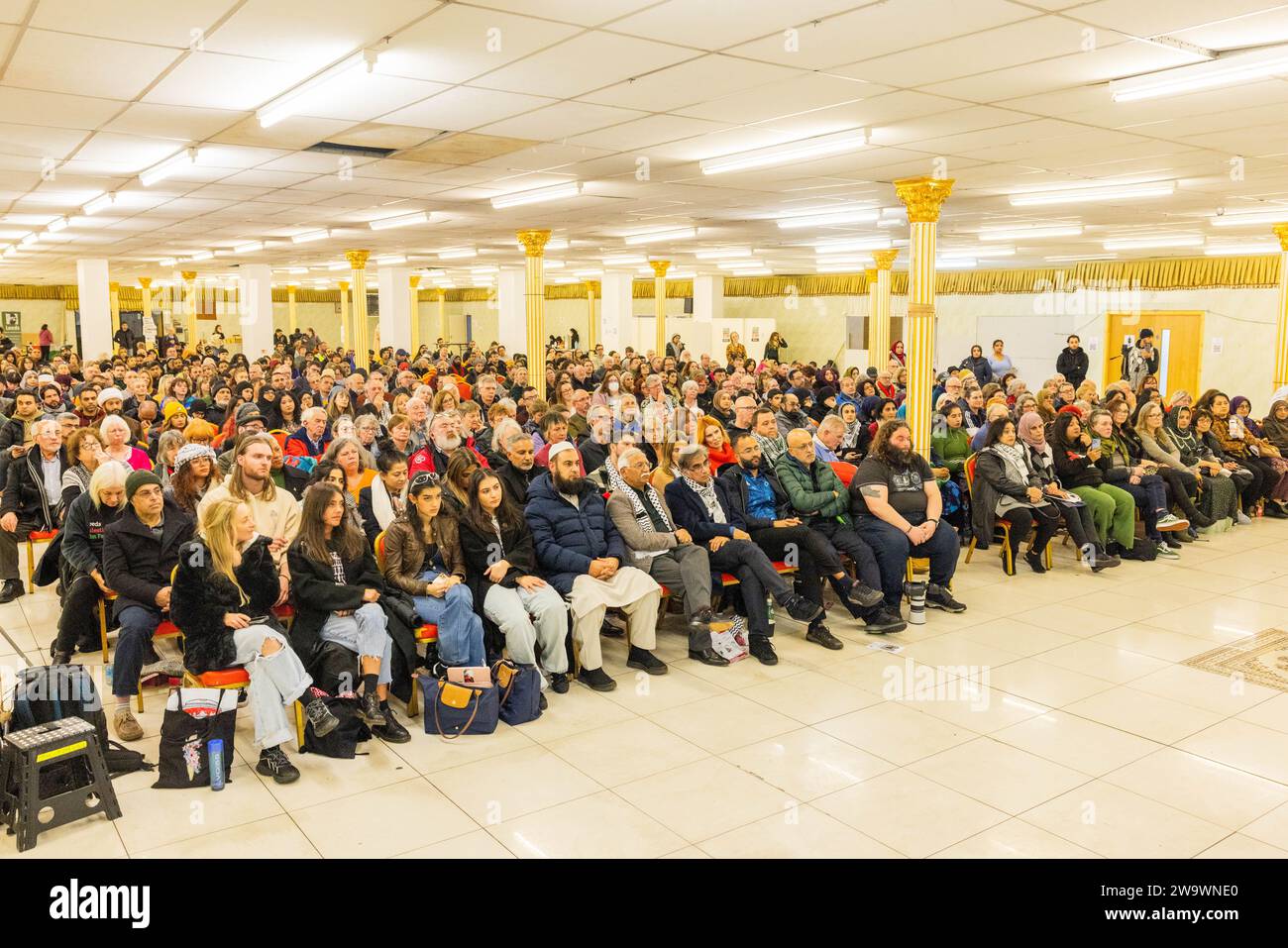 Leeds, UK. 30 DEC, 2023. Crowd at the Leeds rally for Palestine ...