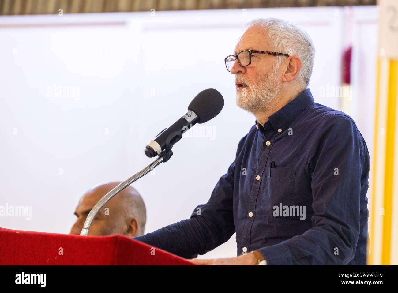 Leeds, UK. 30 DEC, 2023. Jeremy Corbyn (MP - Islington North) speaks at ...