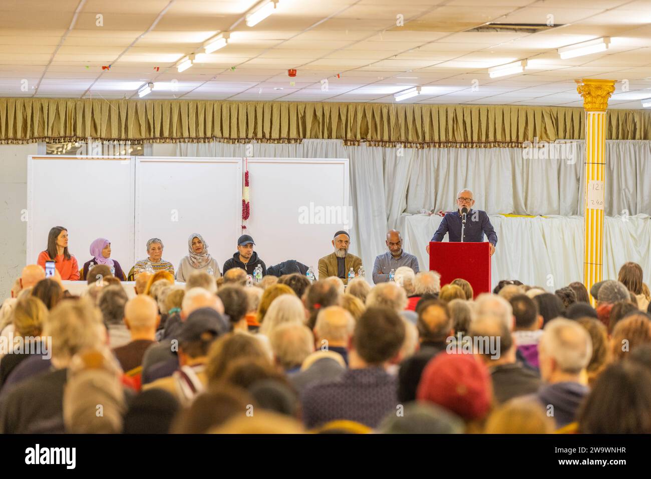 Leeds, UK. 30 DEC, 2023. Jeremy Corbyn (MP - Islington North) speaks at ...