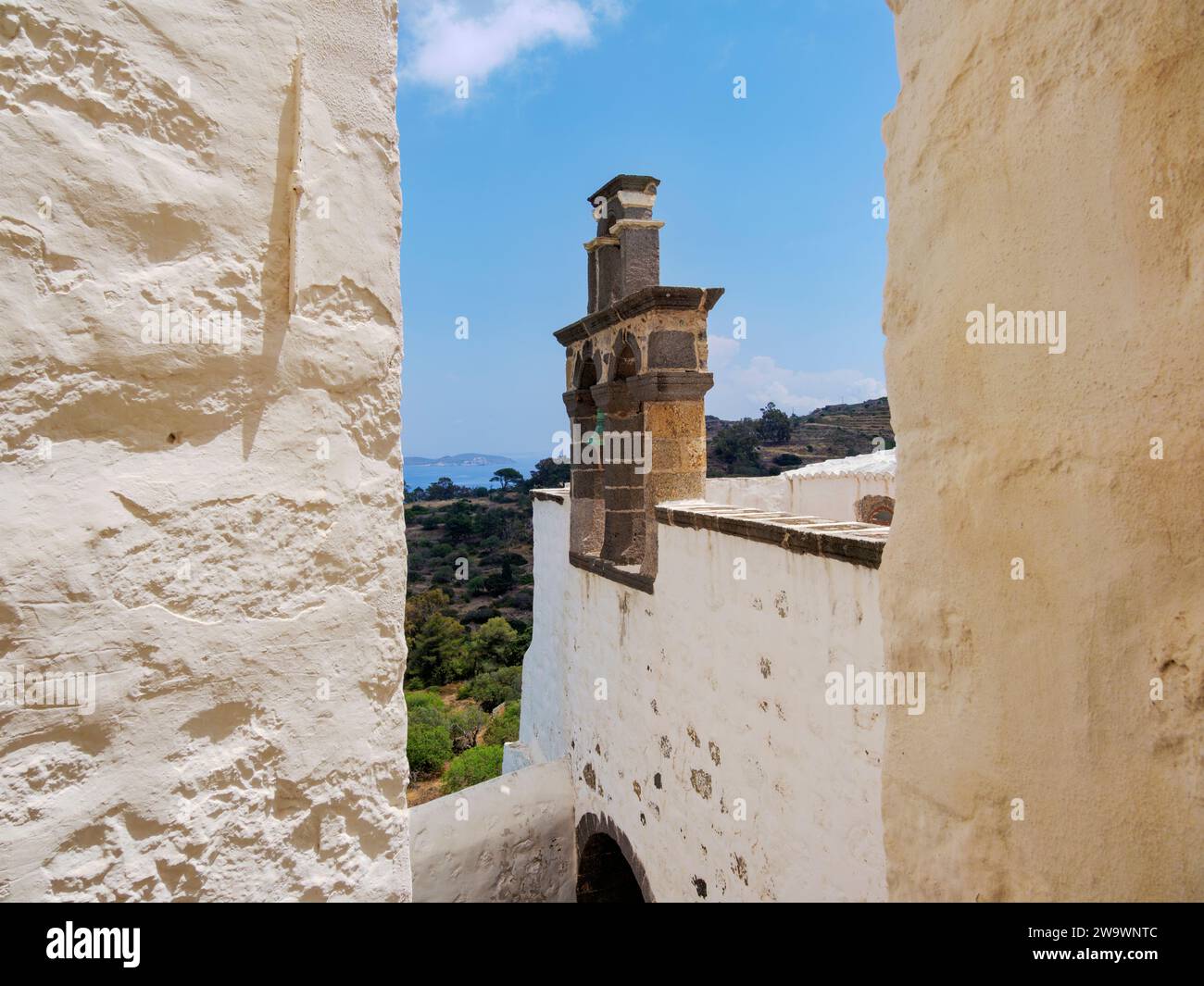 Cave of the Apocalypse Church, Patmos Island, Dodecanese, Greece Stock ...
