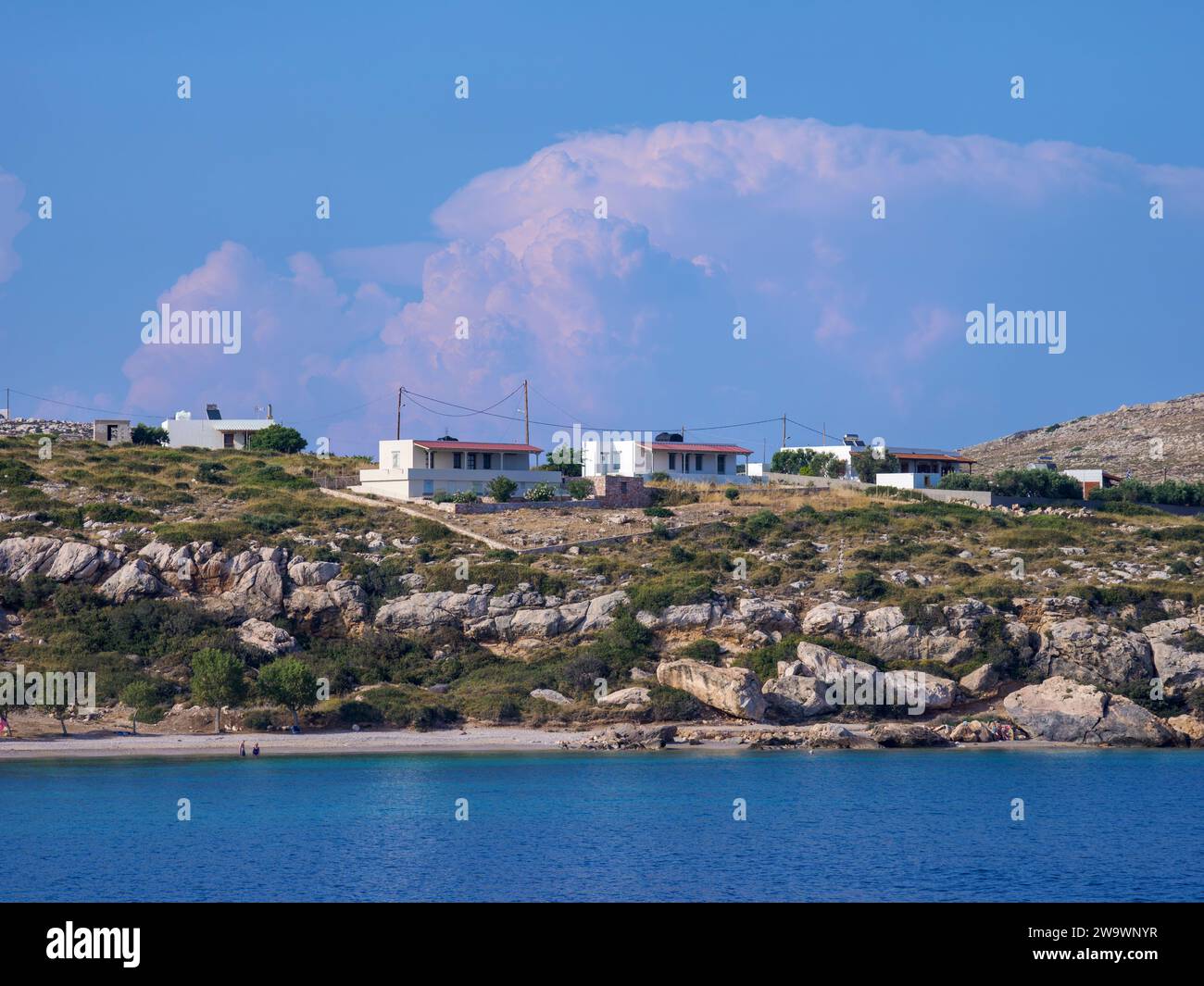 Waterfront of Arki, Arkoi Island, Dodecanese, Greece Stock Photo - Alamy