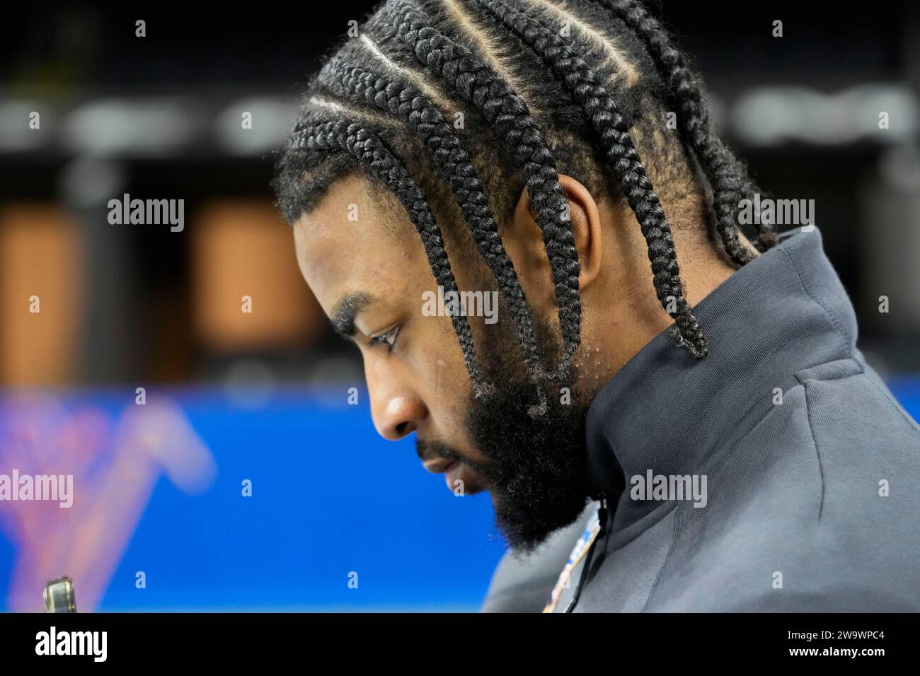 Texas linebacker Jaylan Ford talks to reporters during media day for ...