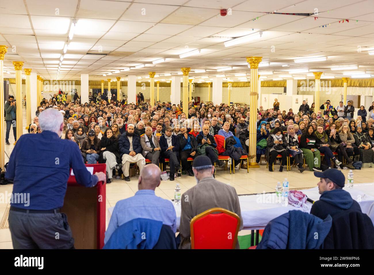 Leeds, UK. 30 DEC, 2023. View from behind the speakers of the Crowd at ...