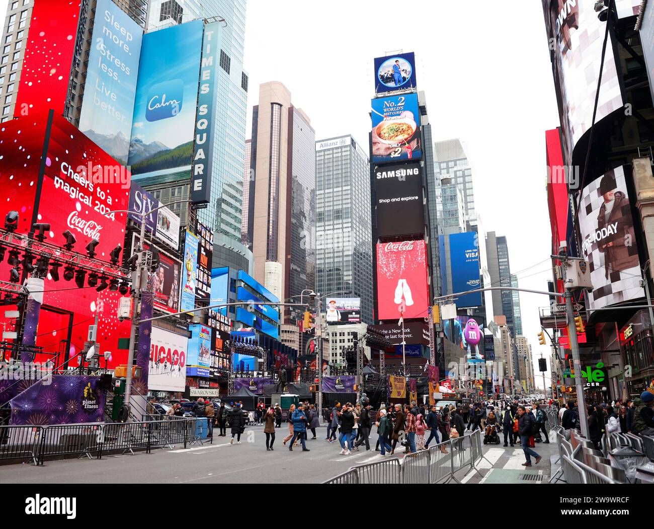 New York, United States. 30th Dec, 2023. Pedestrians walk in Times ...