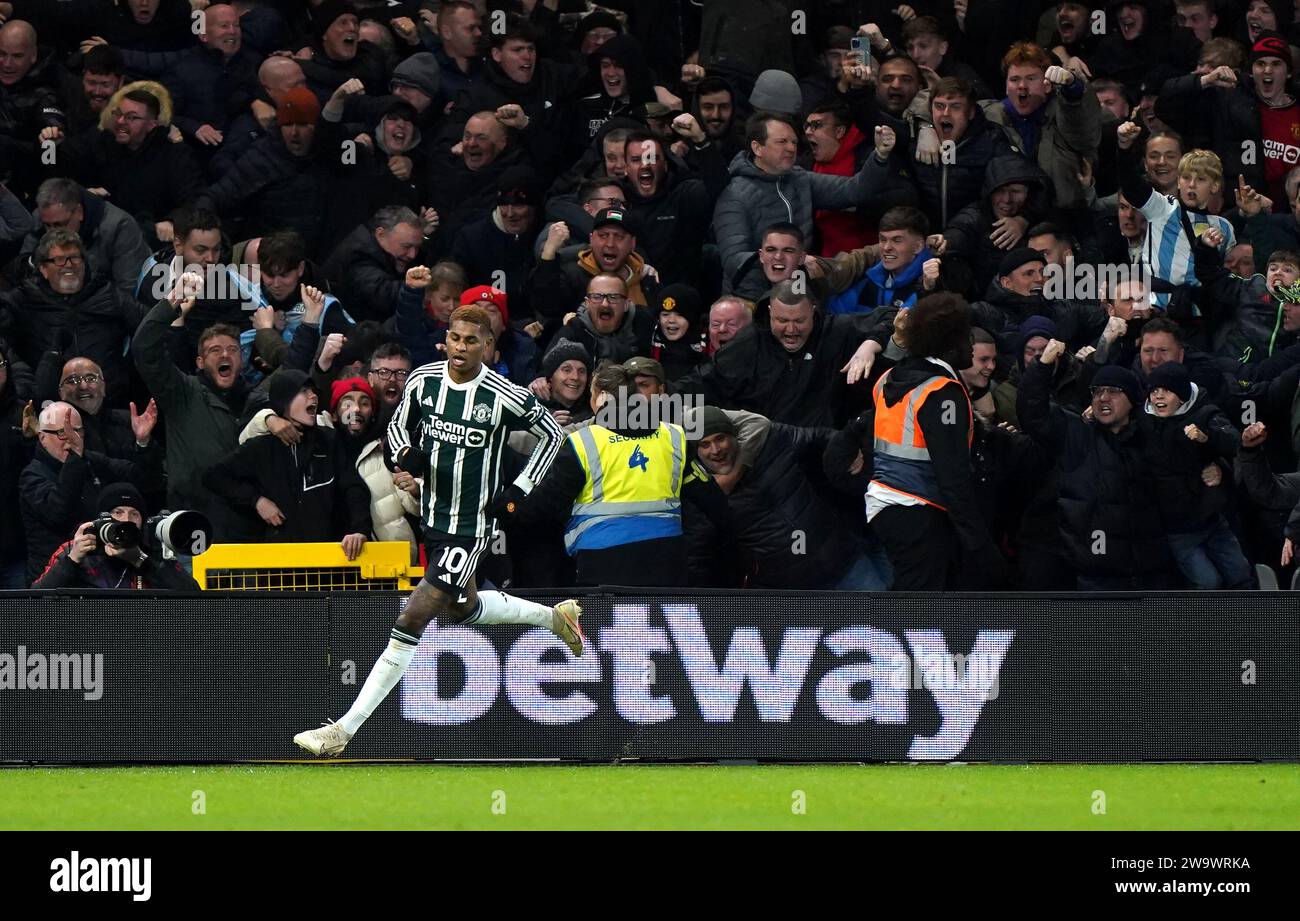 Manchester United's Marcus Rashford celebrates scoring their side's ...