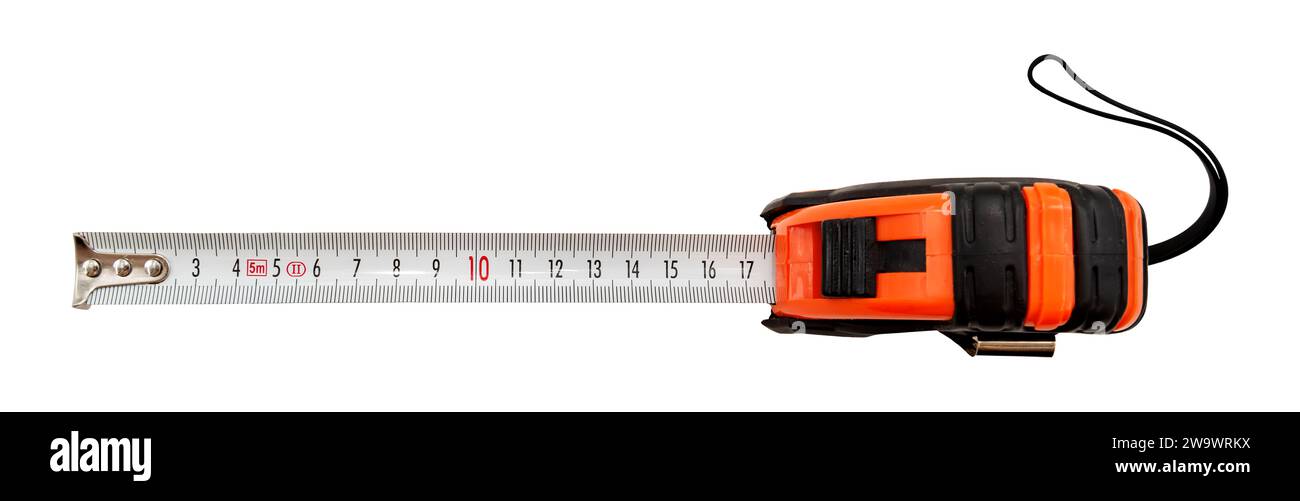 Construction measuring tape on a white background. Roulette Stock Photo ...