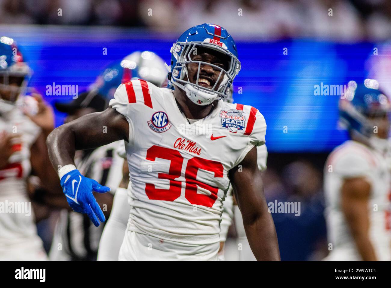 Atlanta, GA, USA. 30th Dec, 2023. Mississippi linebacker Ashanti ...