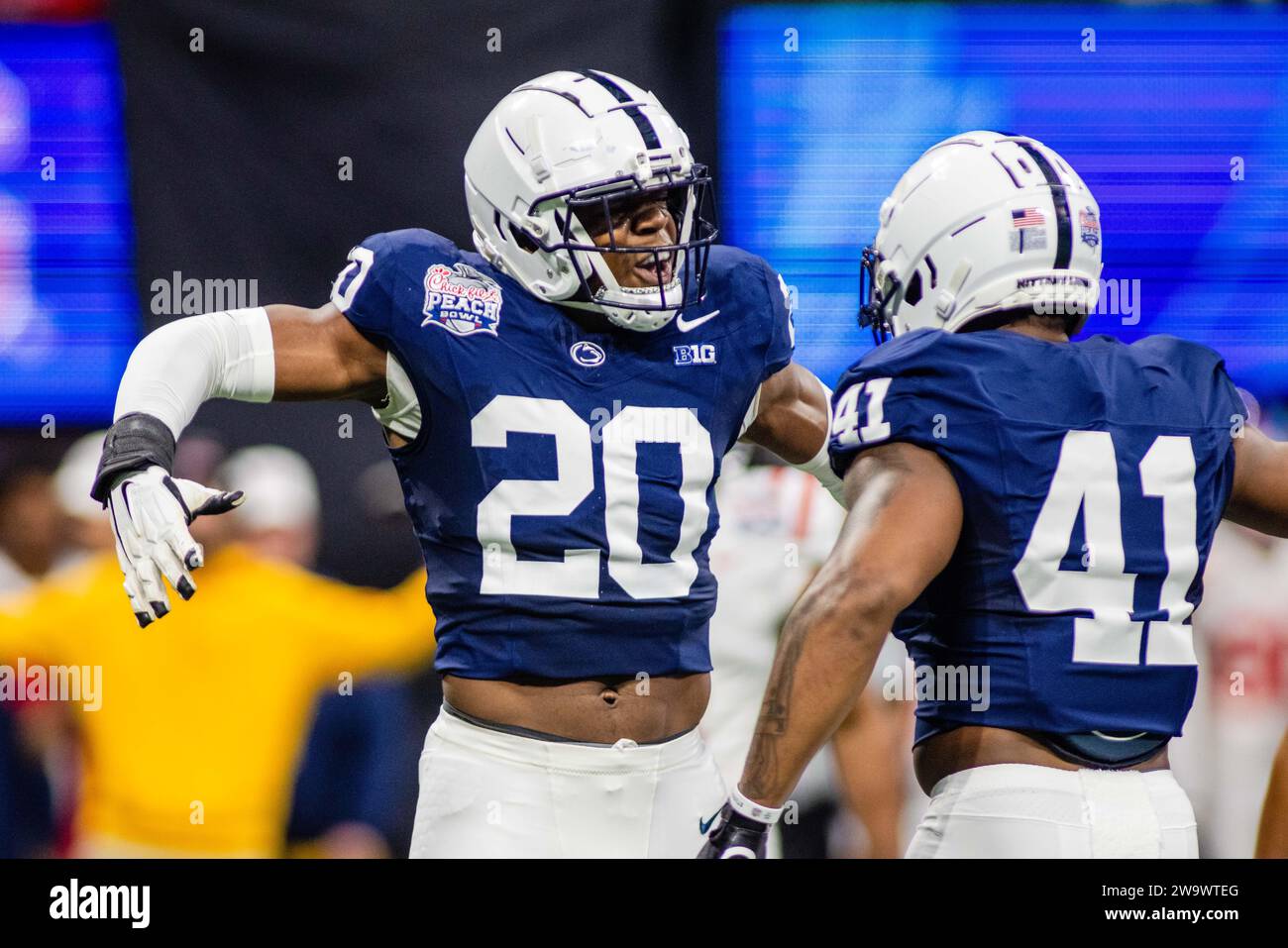 Atlanta, GA, USA. 30th Dec, 2023. Penn State defensive end Adisa Isaac ...