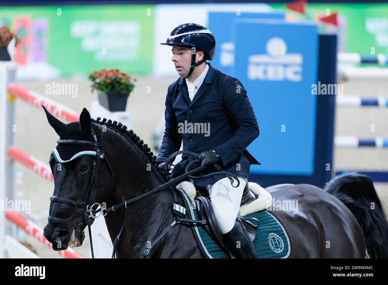 Robert Whitaker of Great Britain with Vermento during the Longines FEI ...
