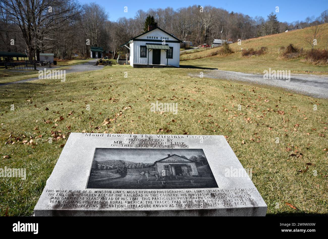 A stone marker recognizes a 1956 photograph taken by acclaimed ...