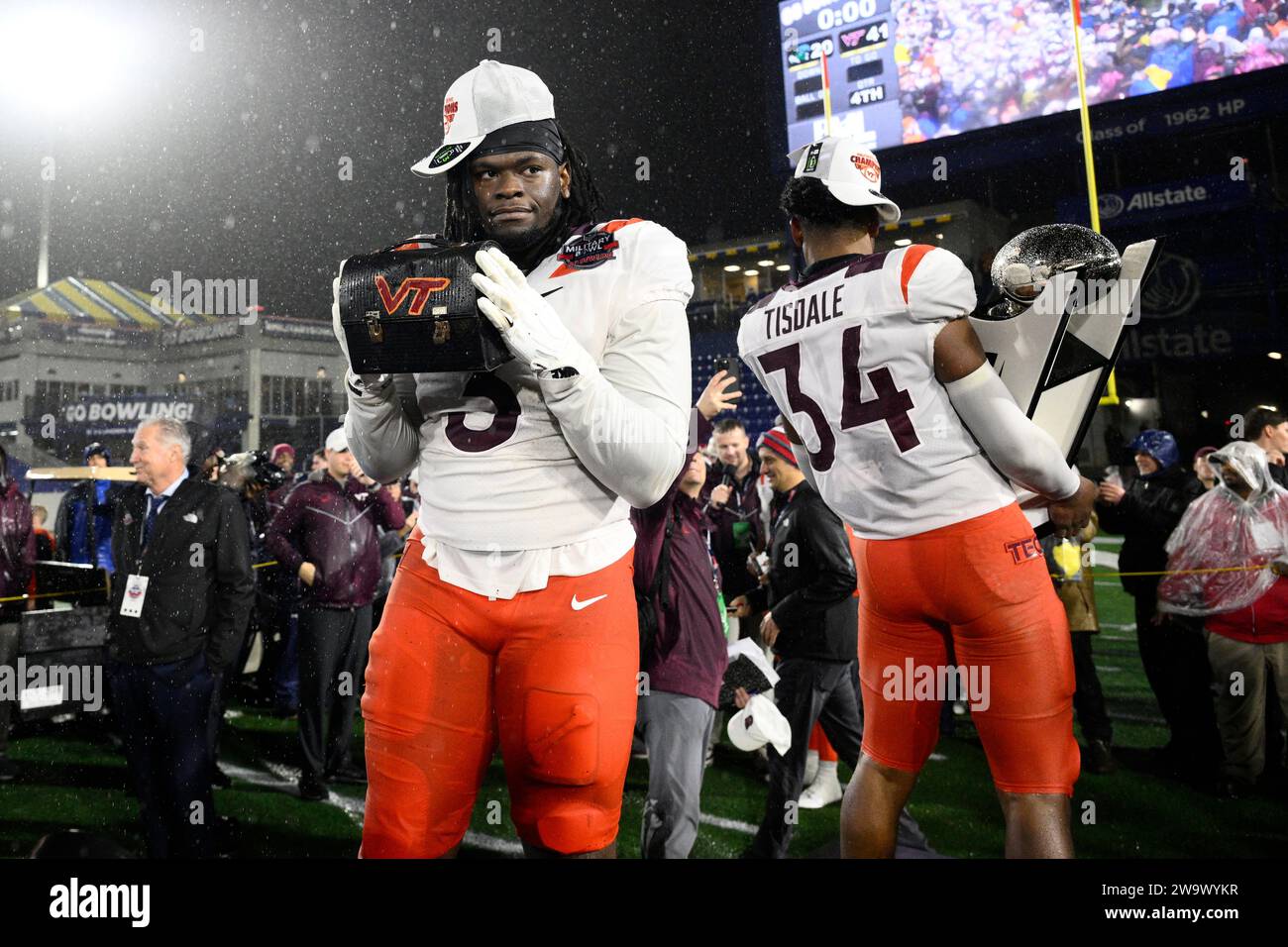 Virginia Tech defensive lineman Norell Pollard (3) and linebacker Alan ...