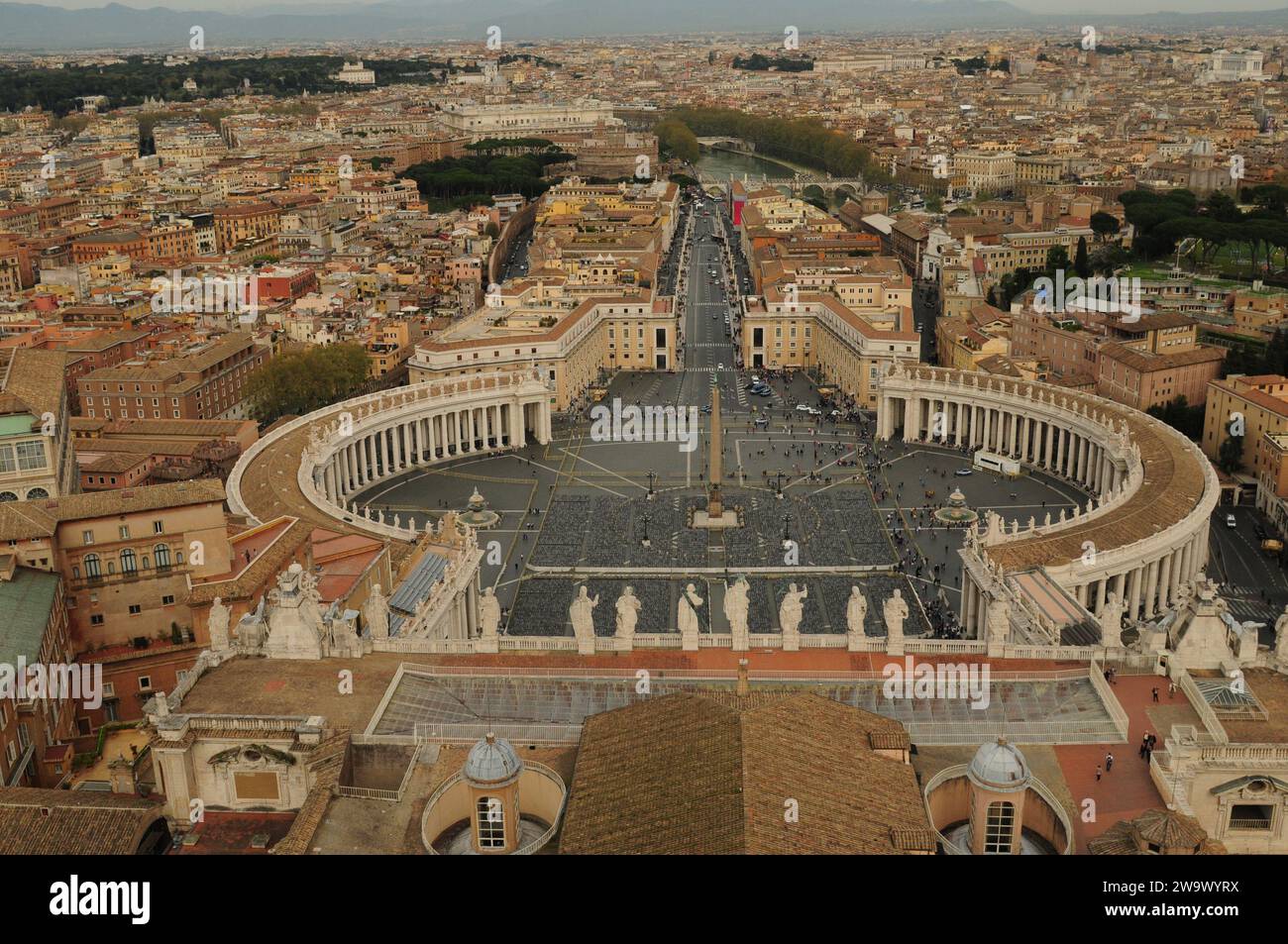 View From The Dome Of The St. Peter's Cathedral In Rome Italy On A ...