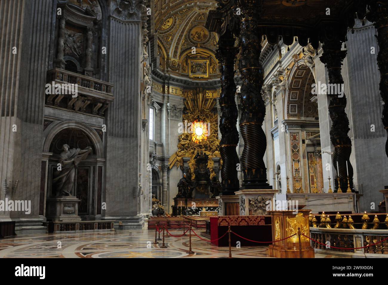 Interior View Of The St. Peter's Cathedral In Rome Italy Stock Photo ...