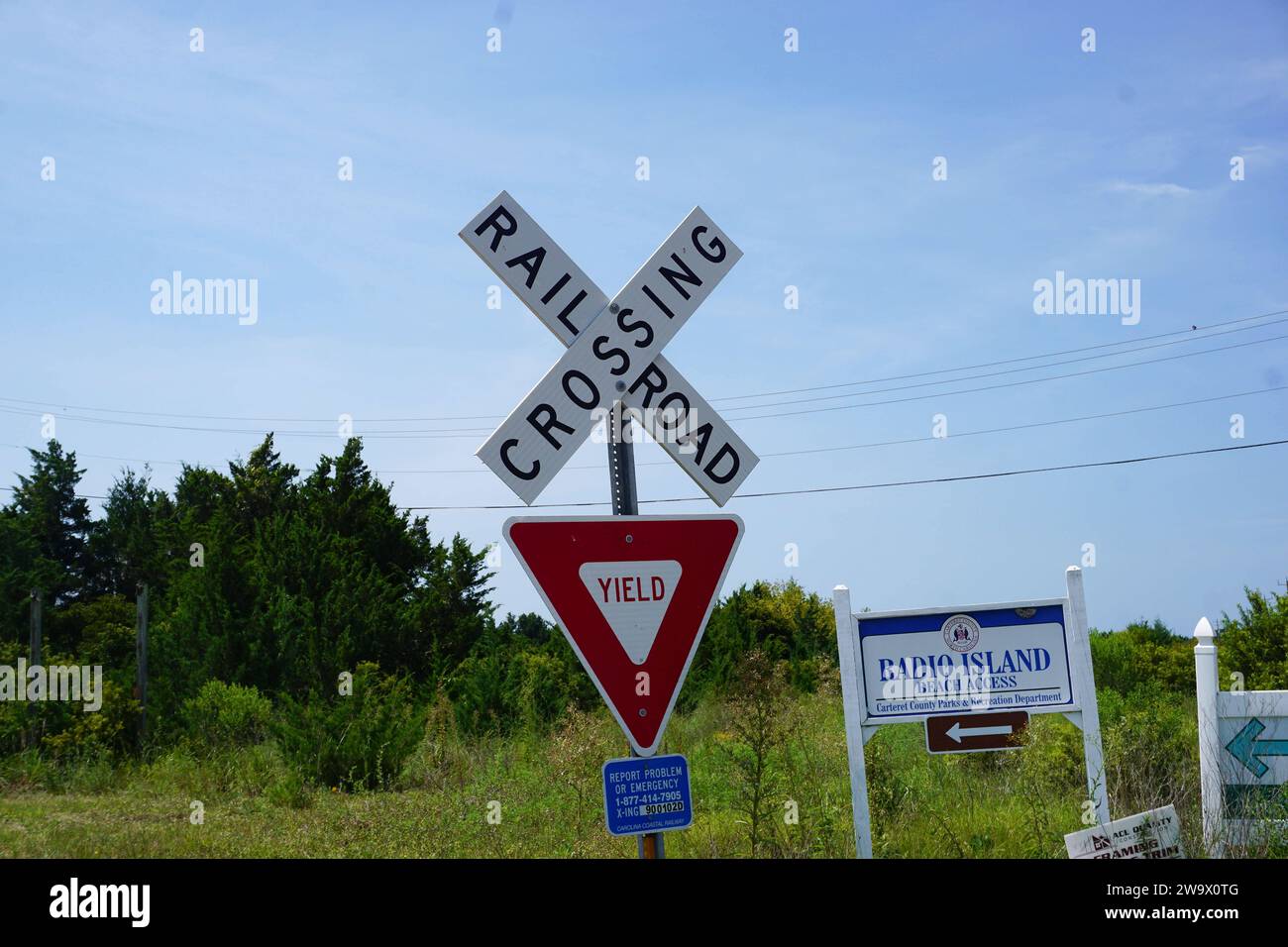 Morehead City, Amerika, 01. August 2023: Im Bild: Schild mit der ...