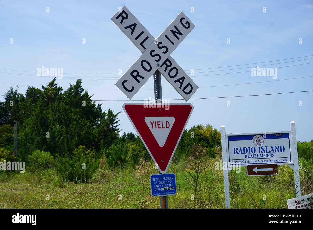 Morehead City, Amerika, 01. August 2023: Im Bild: Schild mit der ...