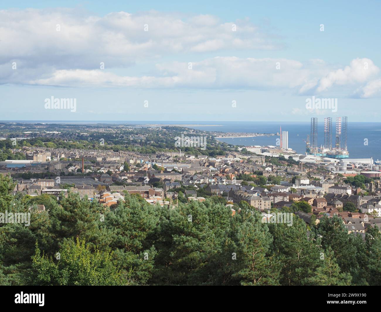 Aerial View Of Dundee Seen From The Dundee Law Hill In Dundee, UK Stock ...