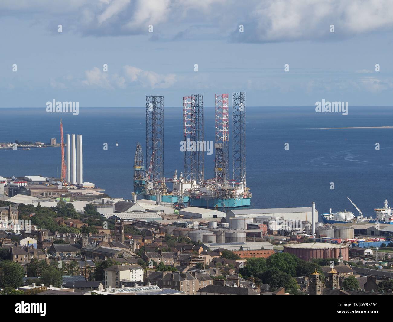 Aerial View Of Dundee Seen From The Dundee Law Hill In Dundee, UK Stock ...