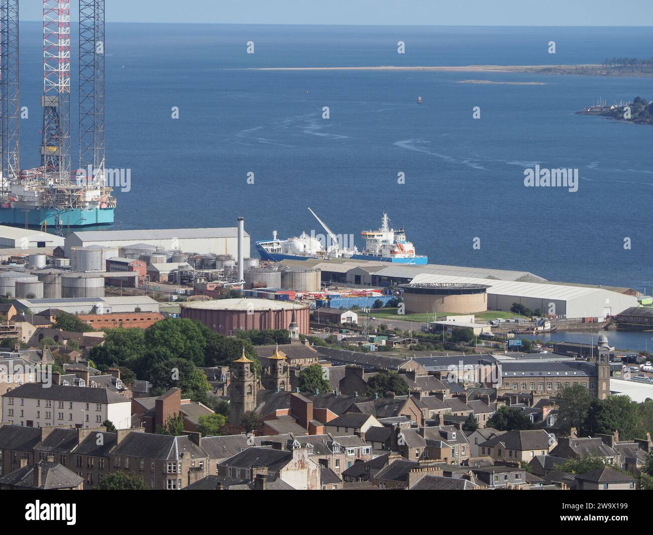 Aerial View Of Dundee Seen From The Dundee Law Hill In Dundee, UK Stock ...