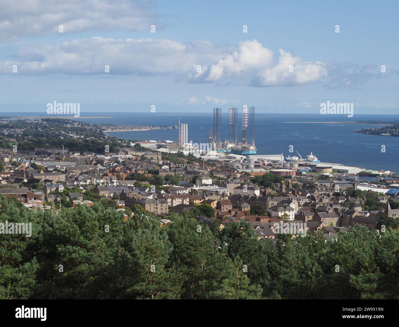 Aerial View Of Dundee Seen From The Dundee Law Hill In Dundee, UK Stock ...