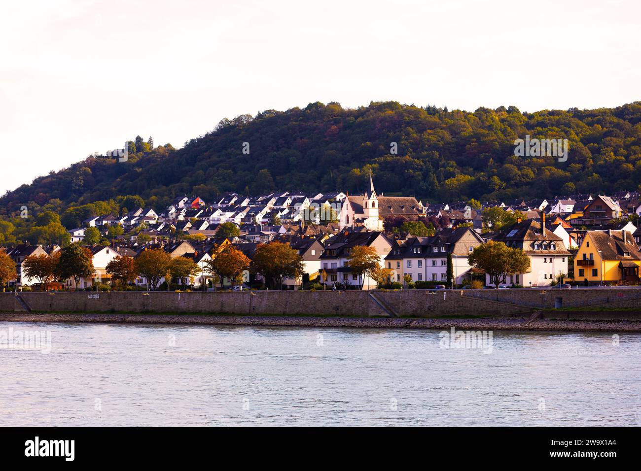 historic bad salzig on the rhine river in germany Stock Photo - Alamy