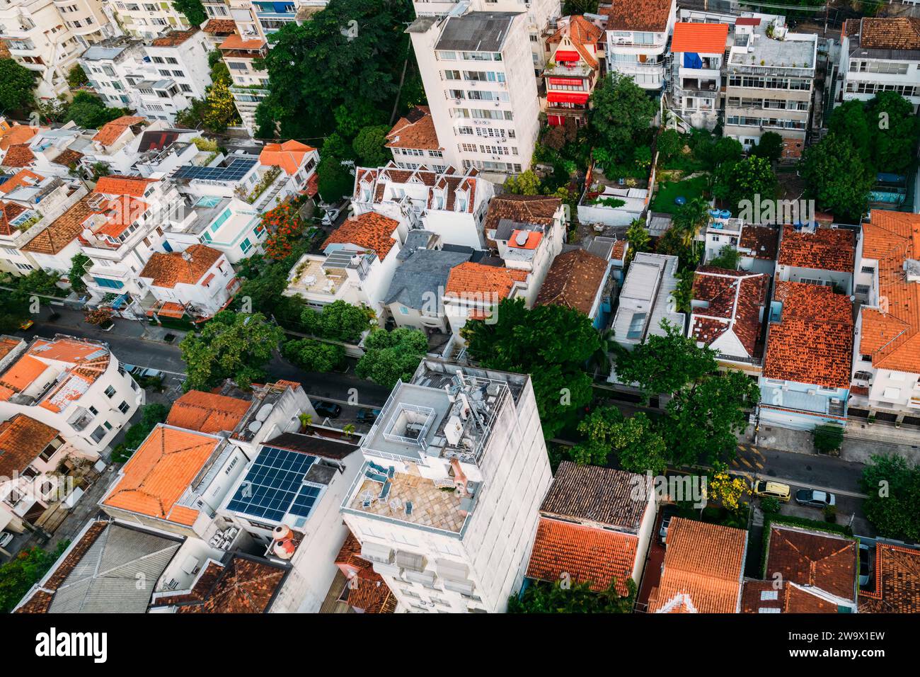 Aerial drone top down view of Urca neighbourhood in Rio de Janeiro ...