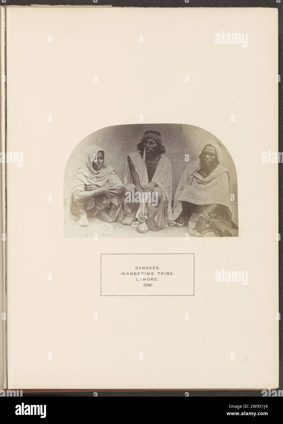Portrait of three unknown people from the Sansi tribe from Lahore with ...
