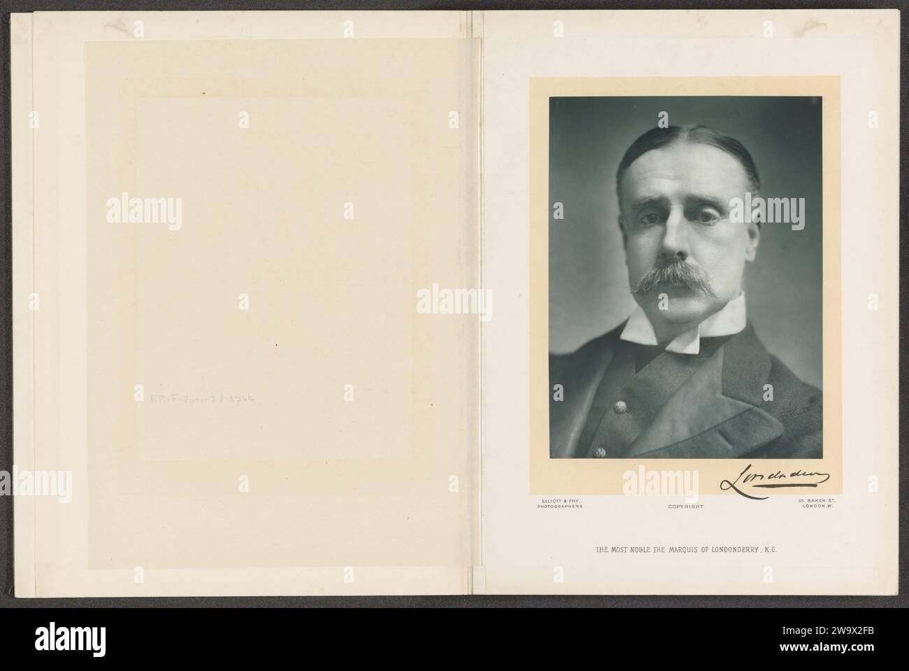 The most noble the marquis of Londonderry, K.G., Elliott & Fry, c. 1893 ...