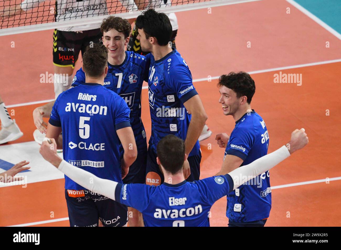 30.12.2023, LKH Arena, Lueneburg, GER; 1. VBL, SVG Lueneburg vs Helios ...