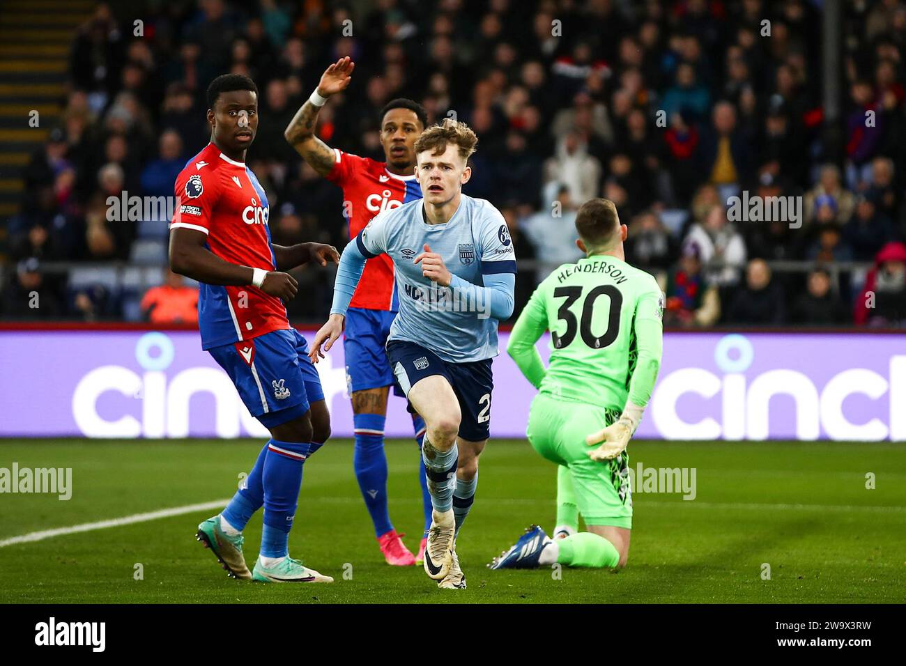 Keane Lewis-Potter of Brentford celebrates his goal during the Premier ...