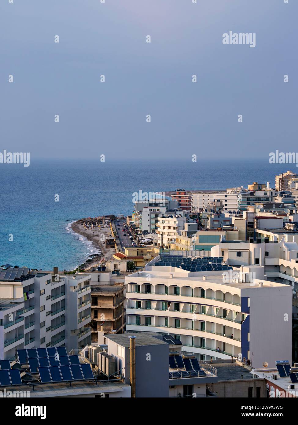 Cityscape from St Stephen's Hill or Monte Smith, Rhodes City, Rhodes ...