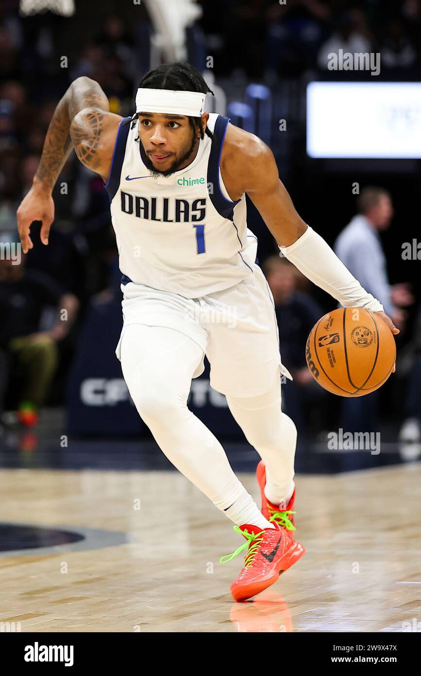 Dallas Mavericks guard Jaden Hardy (1) works up court during the first ...