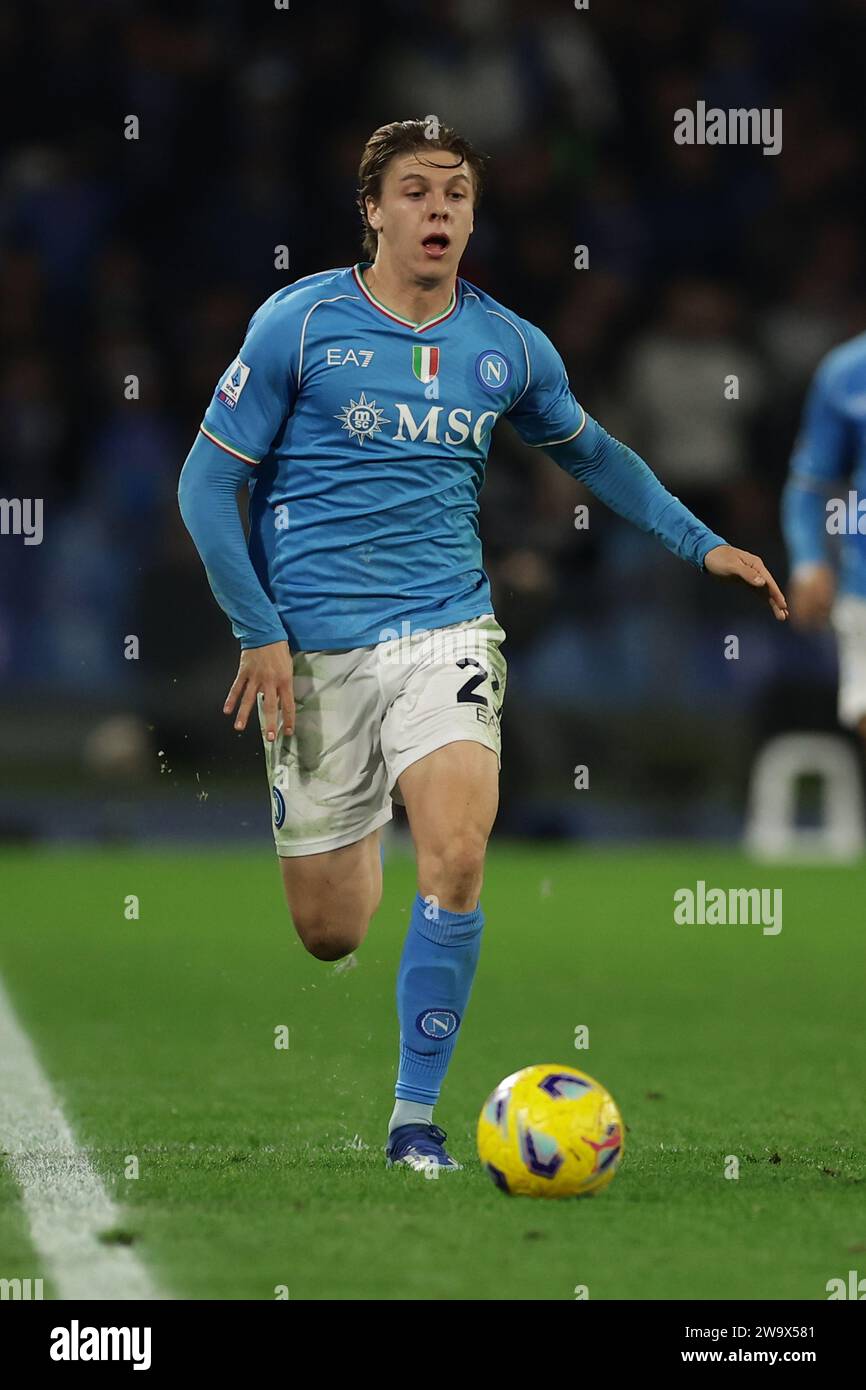 SSC Napoli’s Italian forward Alessio Zerbin controls the ball during ...