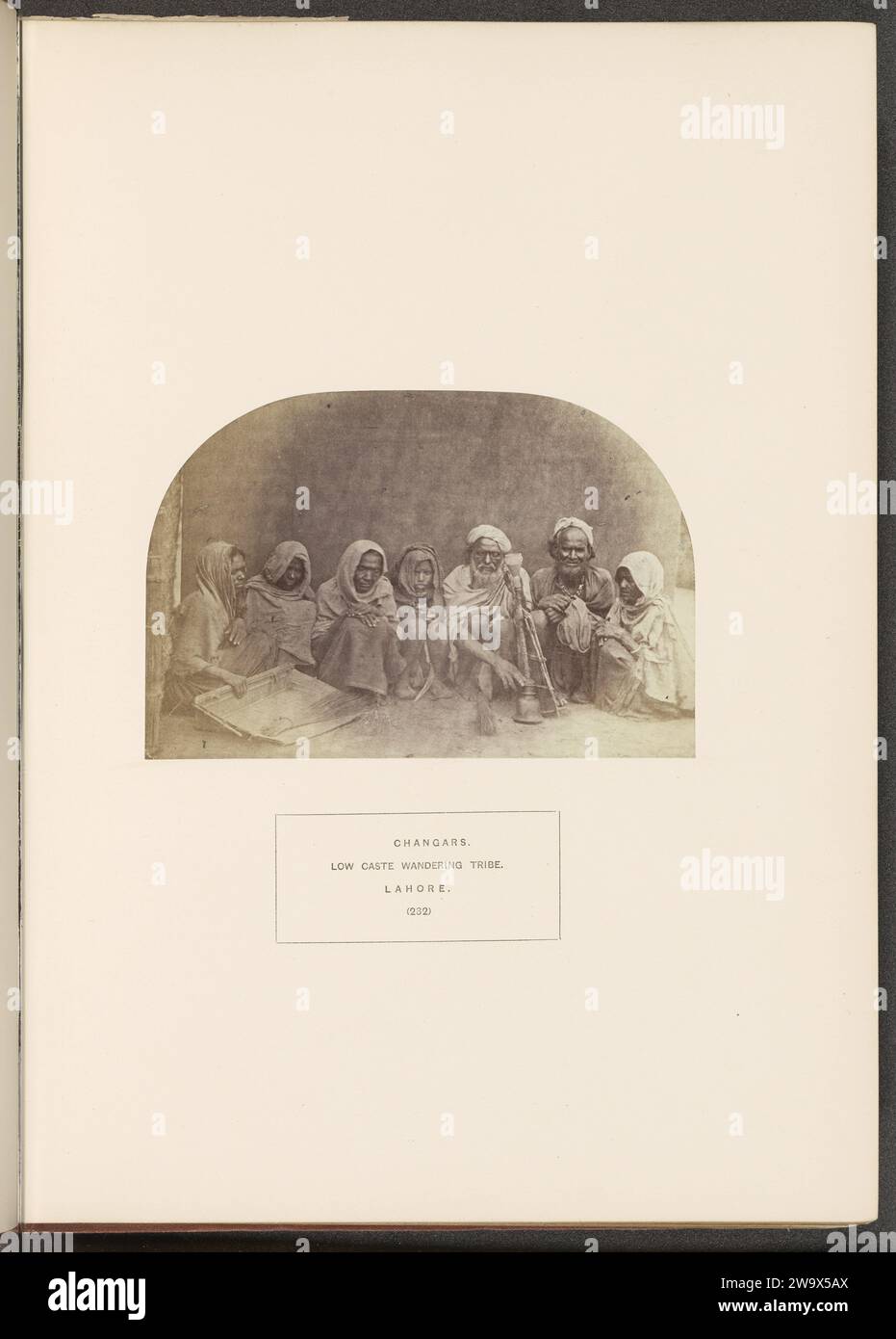 Group of seven squatted Changar people in Lahore, c. 1862 - in or ...